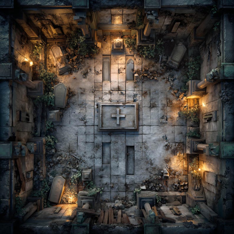 10 Gridless Catacomb Battle Maps | VTT Pack for Dnd, Pathfinder ...
