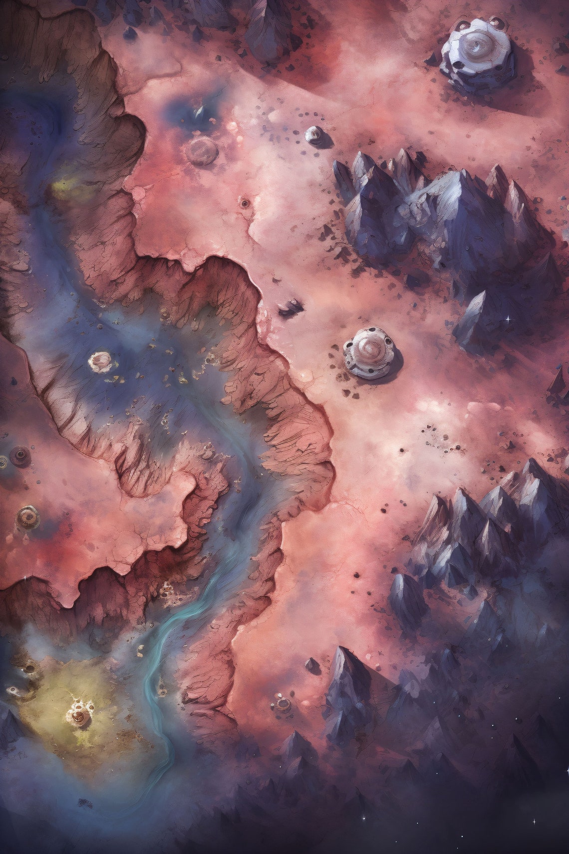 17 Alien Planet Battle Maps, Cyberpunk, Starfinder, D&D, Battlemap ...