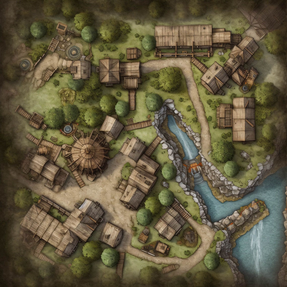 10 Town Battle Maps, Dnd Battle Map, Pathfinder, D&D, Battlemap, Dungeons and Dragons, Roll20 ...