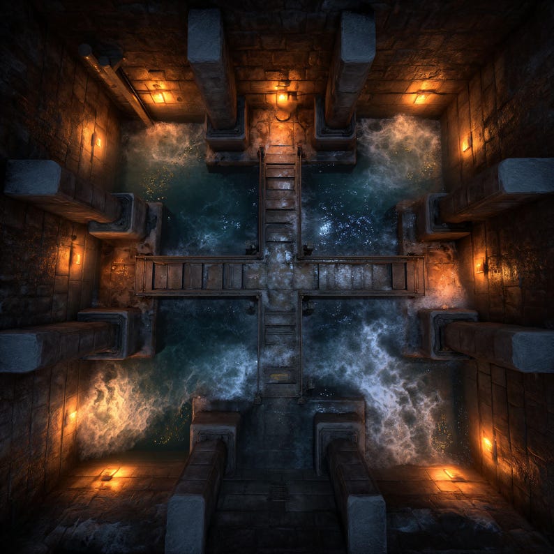 10 Gridless Cyberpunk Sewer Battlemaps | VTT Pack for Shadowrun ...