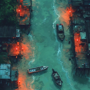 10 Cyberpunk Docks/warehouses Battlemaps, Sci Fi, Cyberpunk, D&D ...