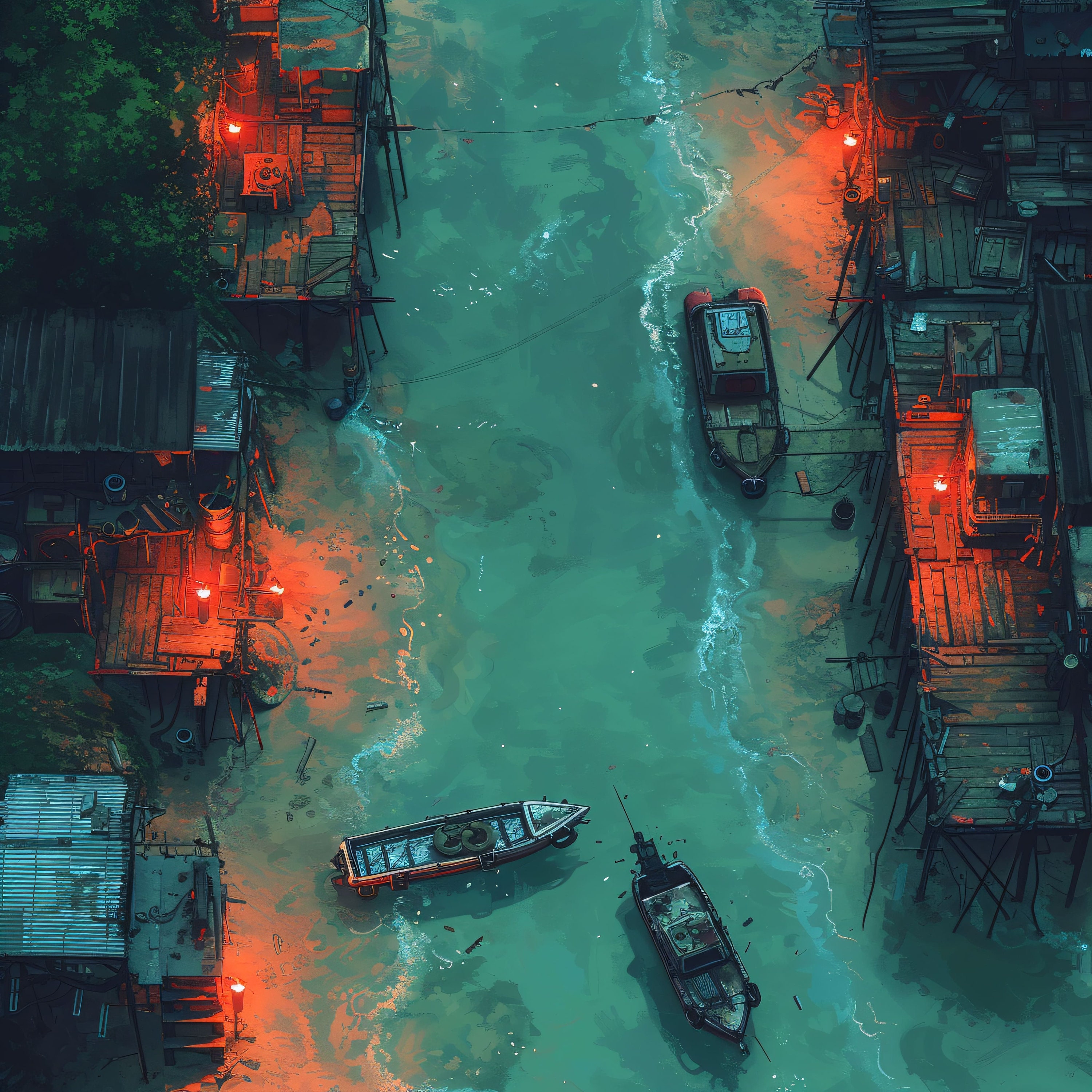 10 Cyberpunk Docks/warehouses Battlemaps, Sci Fi, Cyberpunk, D&D ...