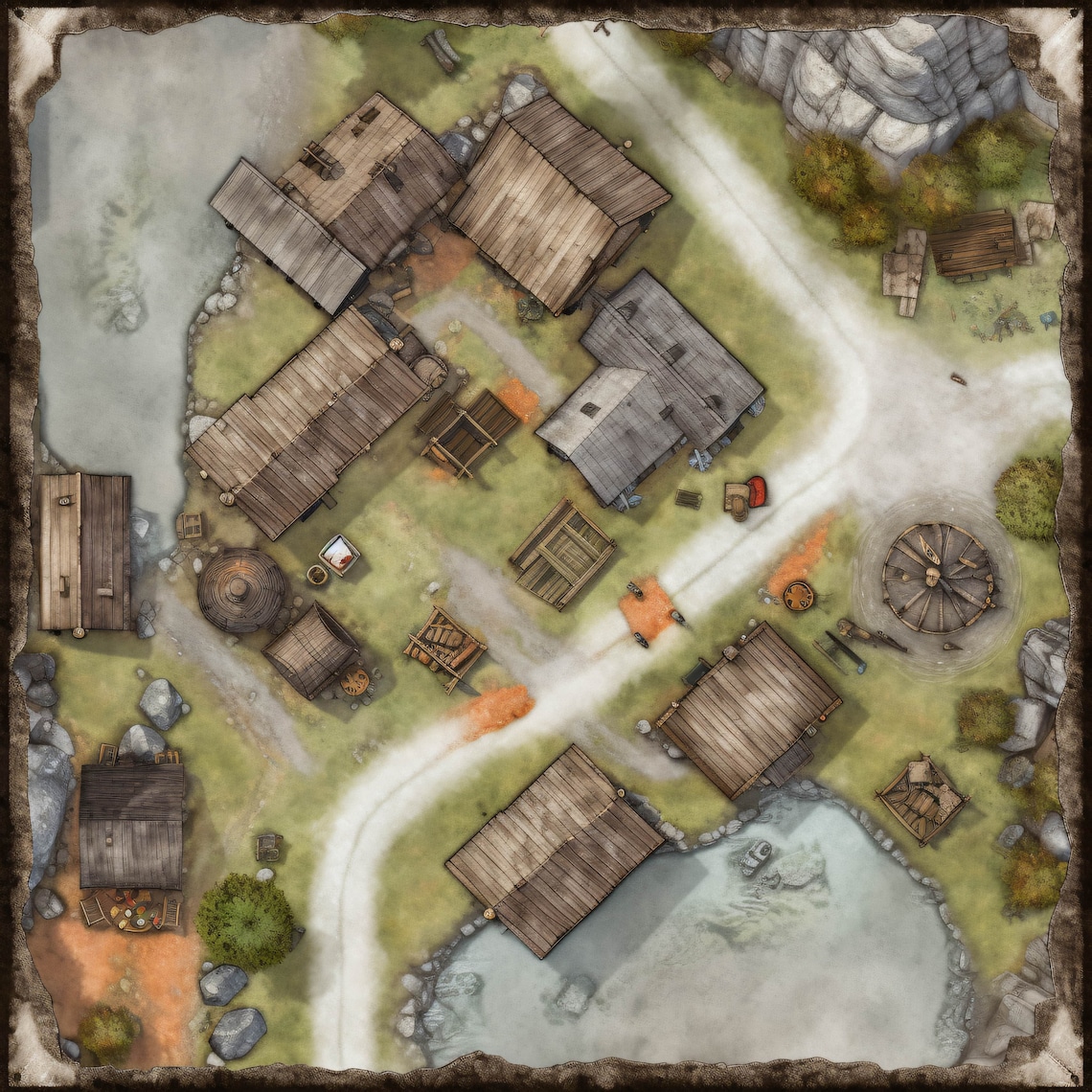 10 Town Battle Maps, Dnd Battle Map, Pathfinder, D&D, Battlemap ...