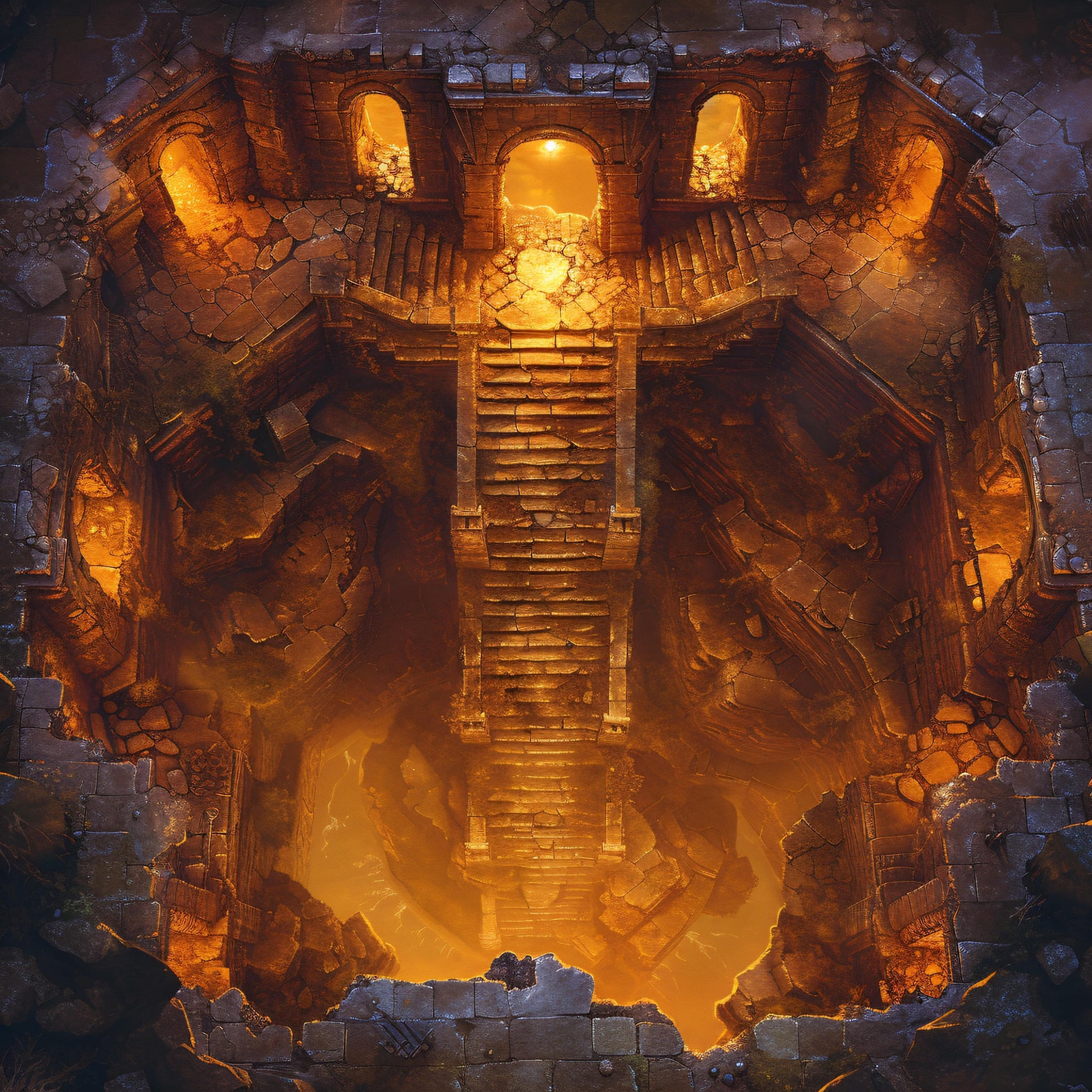 10 Underground Ruins Maps, Pathfinder, D&D, Battlemap, Dungeons and ...