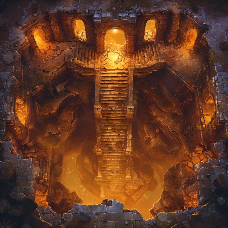10 Gridless Underground Ruins Battle Maps | VTT Pack for Dnd ...