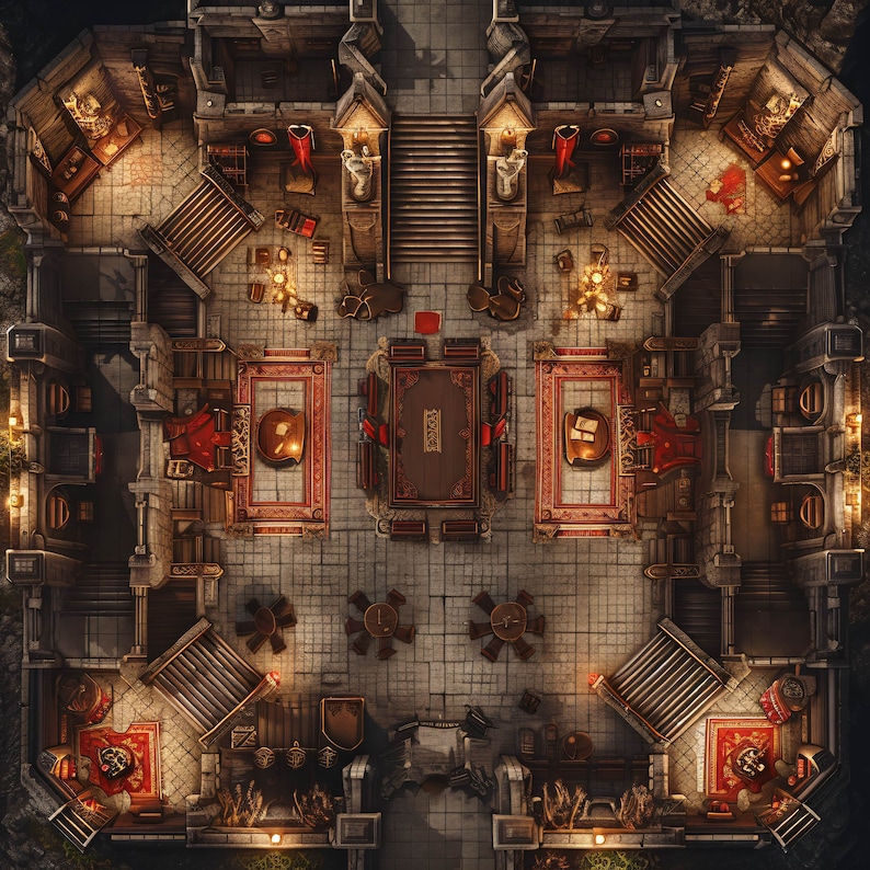 10 Gridless Opulent Castle Interior Battle Maps | VTT Pack for Dnd ...
