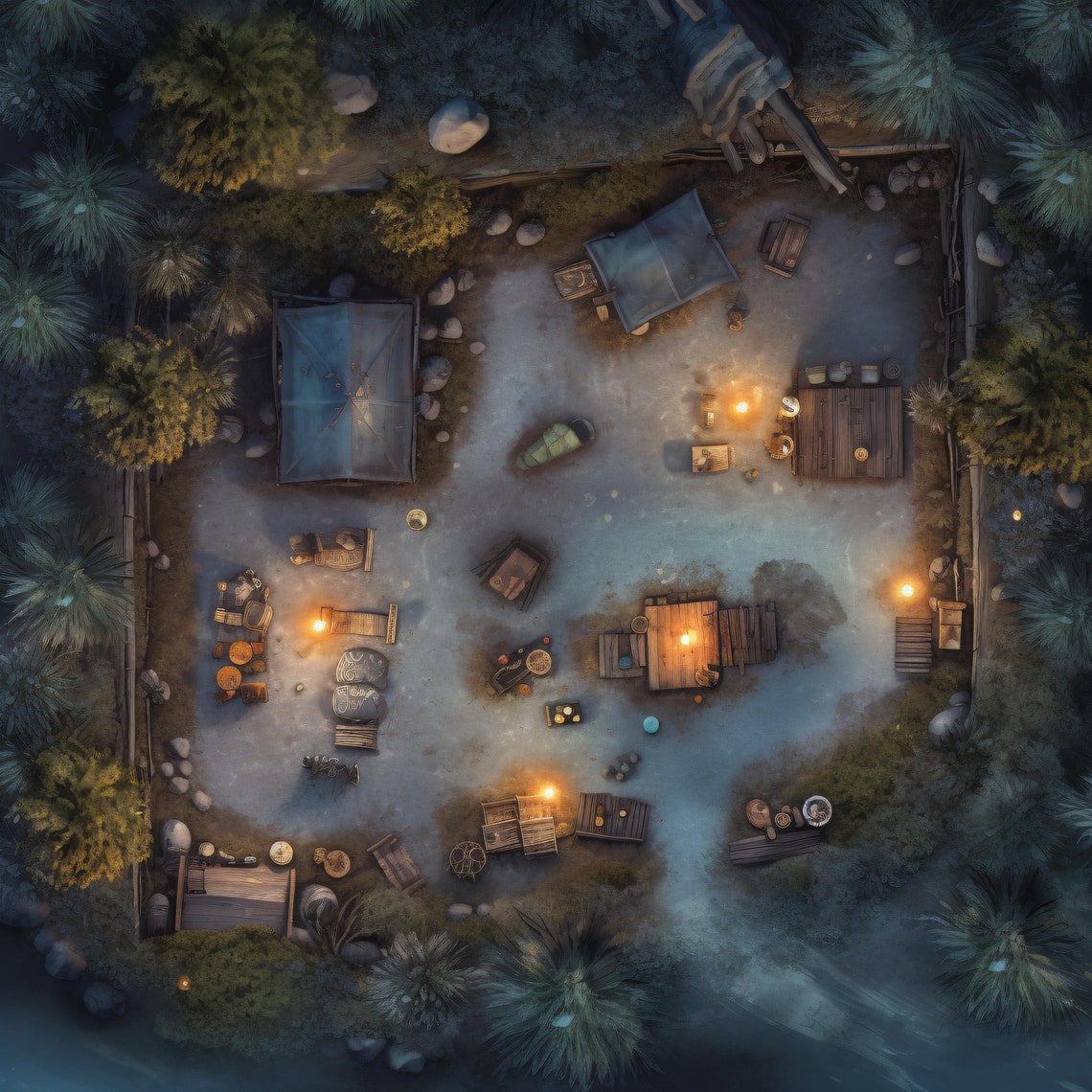 16 Camp Maps, Dnd Battle Map, Pathfinder, D&D, Battlemap, Dungeons and Dragons, Roll20, Fantasy ...