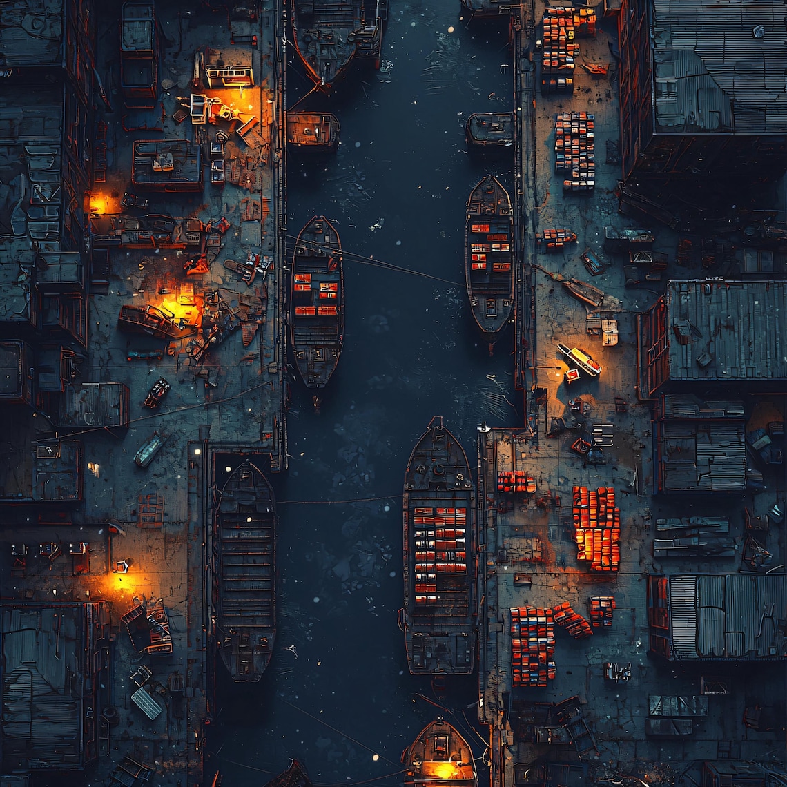 10 Cyberpunk Shipyard / Spaceport Battlemaps, Sci Fi, Dnd Battle Map, D ...