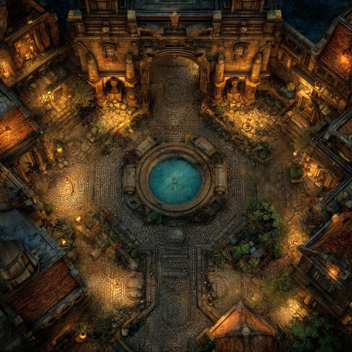 10 Gridless Haunted Town Battle Maps | VTT Pack for Dnd, Pathfinder ...