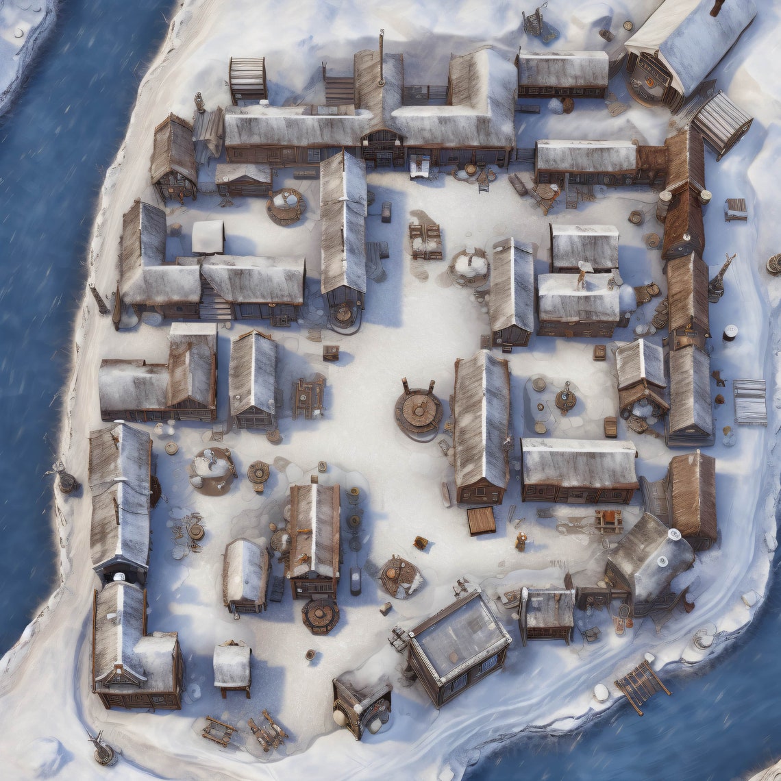 15 Arctic Town / Camp Battlemaps, Dnd Battle Map, Pathfinder, Dungeons ...