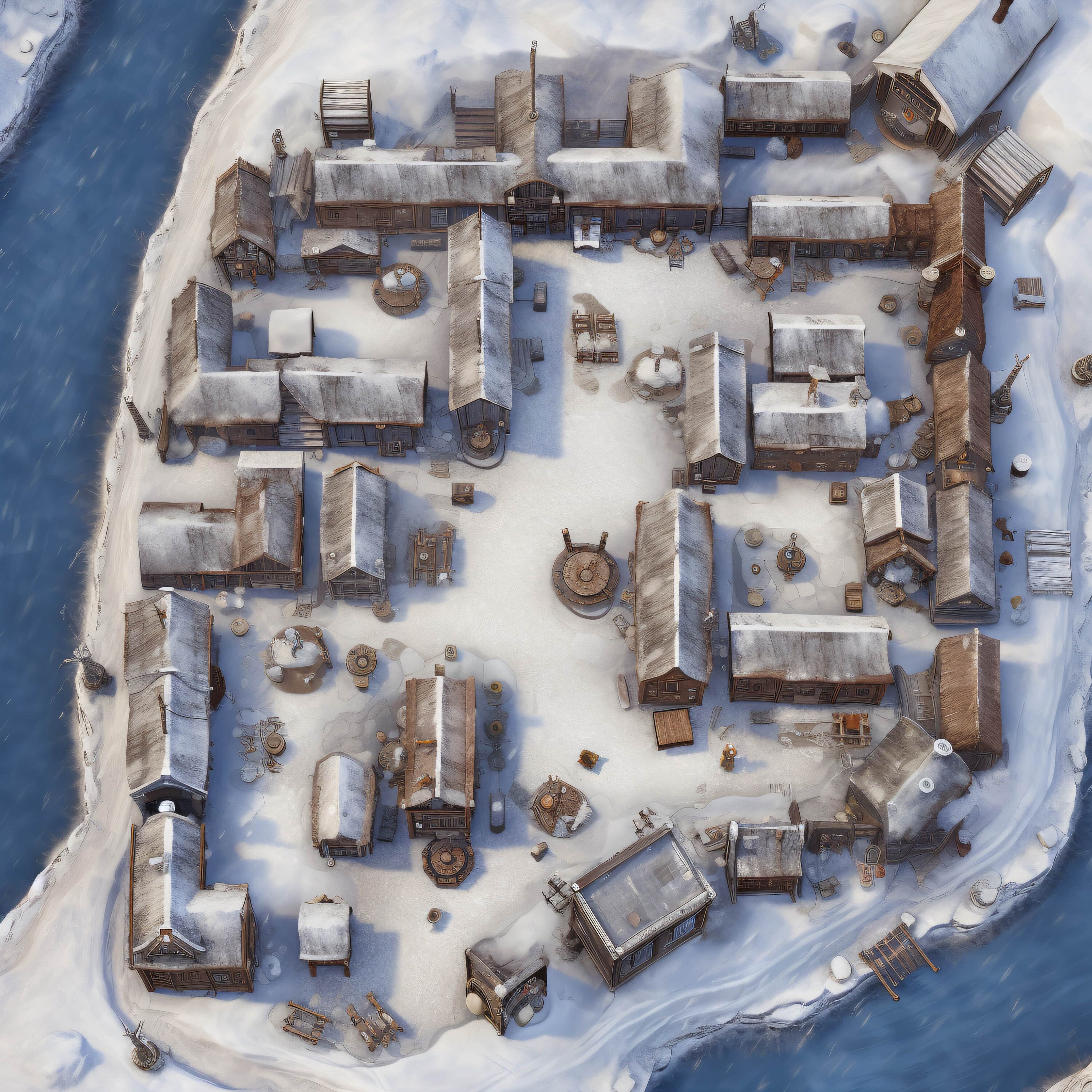 15 Arctic Town / Camp Battlemaps, Dnd Battle Map, Pathfinder, Dungeons ...