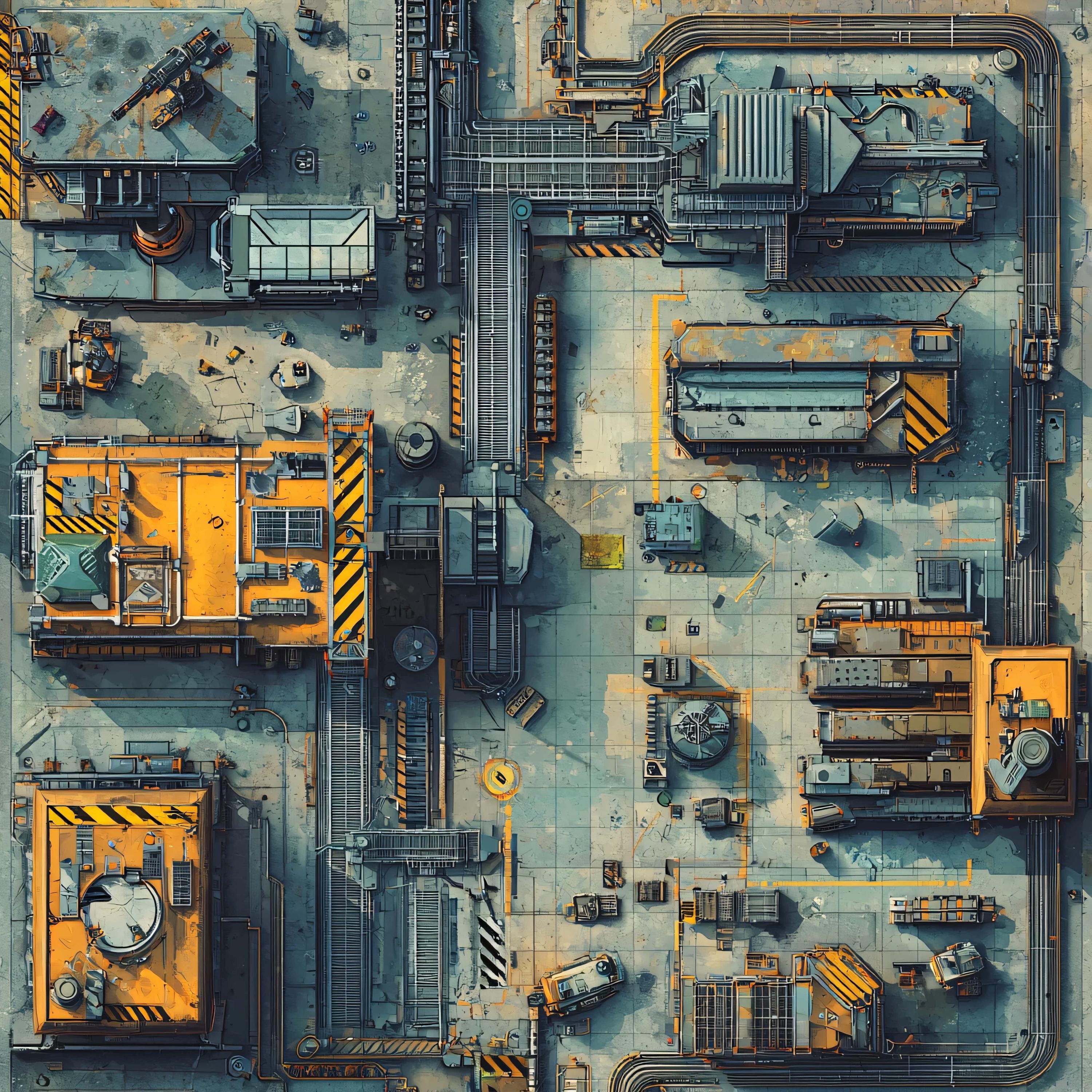 10 Cyberpunk Factory Battlemaps 2, Sci Fi, Dnd Battle Map, Cyberpunk, D ...