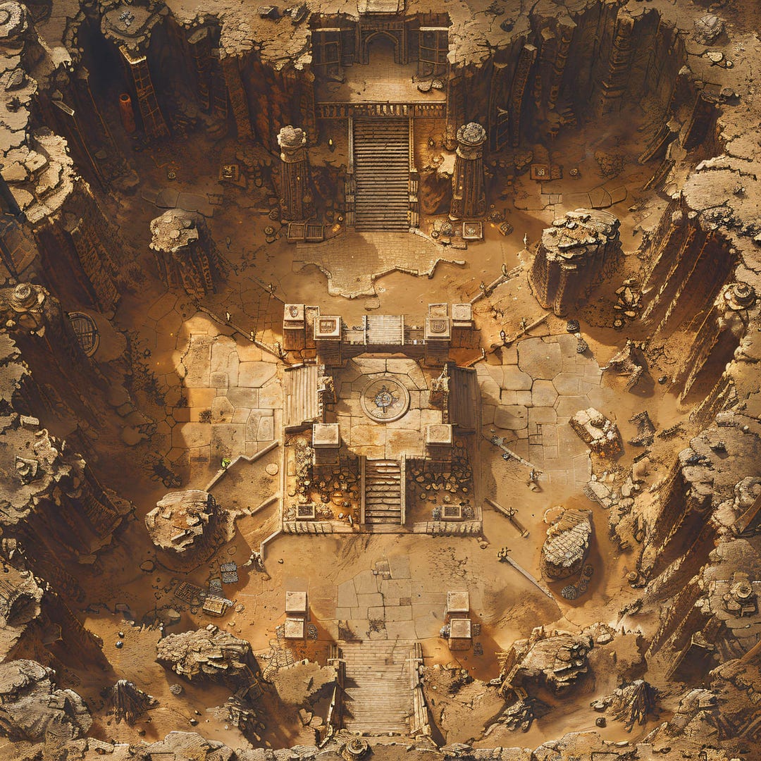 10 Desert Ruins Battle Maps, Dnd Battle Map, Pathfinder, D&D, Battlemap ...
