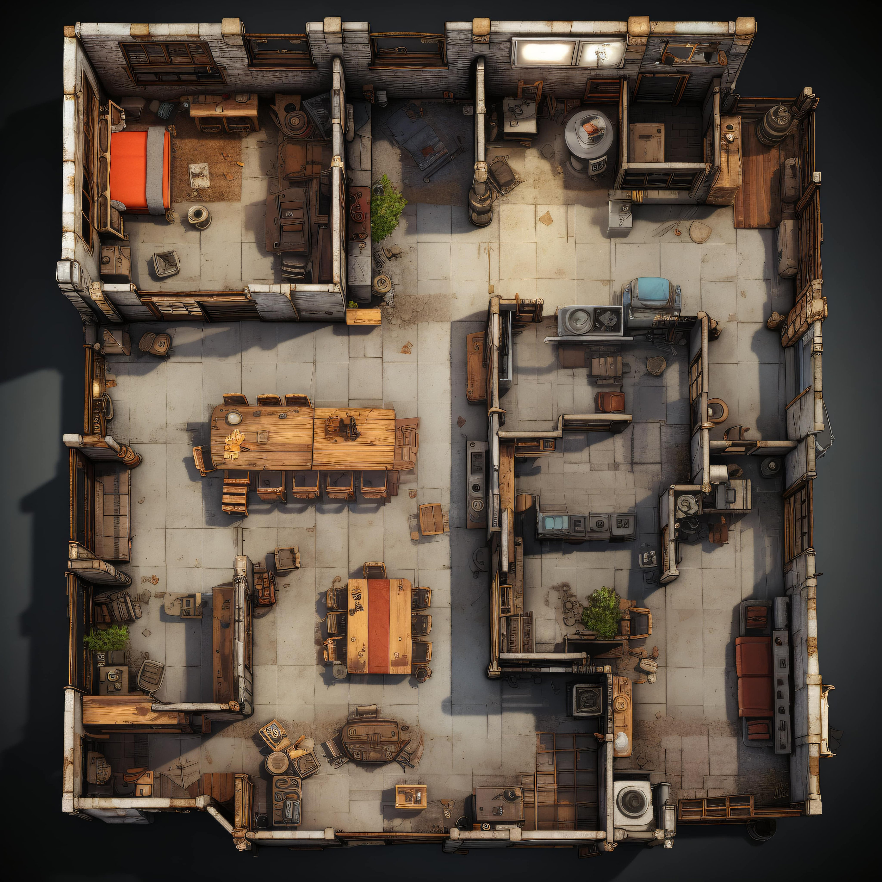 14 Cyberpunk Apartment Battlemaps, Sci Fi, Dnd Battle Map, Cyberpunk, D ...