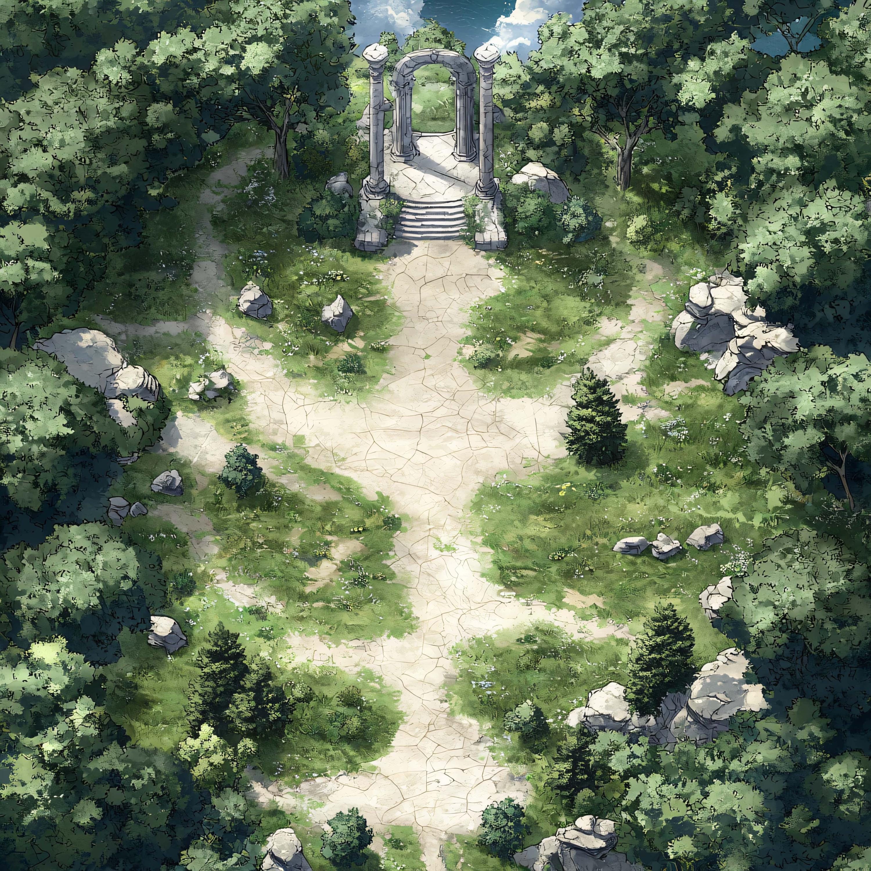 10 Shrine Battle Maps, Dnd Battle Map, Pathfinder, D&D, Battlemap ...