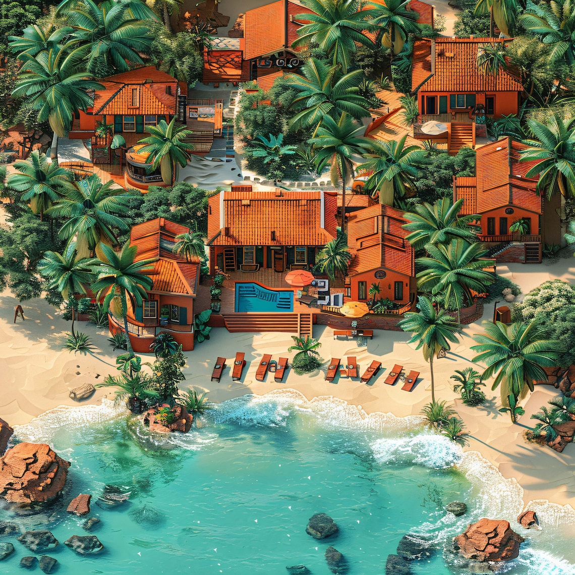 10 Beach Resort Maps, Pathfinder, D&D, Battlemap, Dungeons and Dragons ...