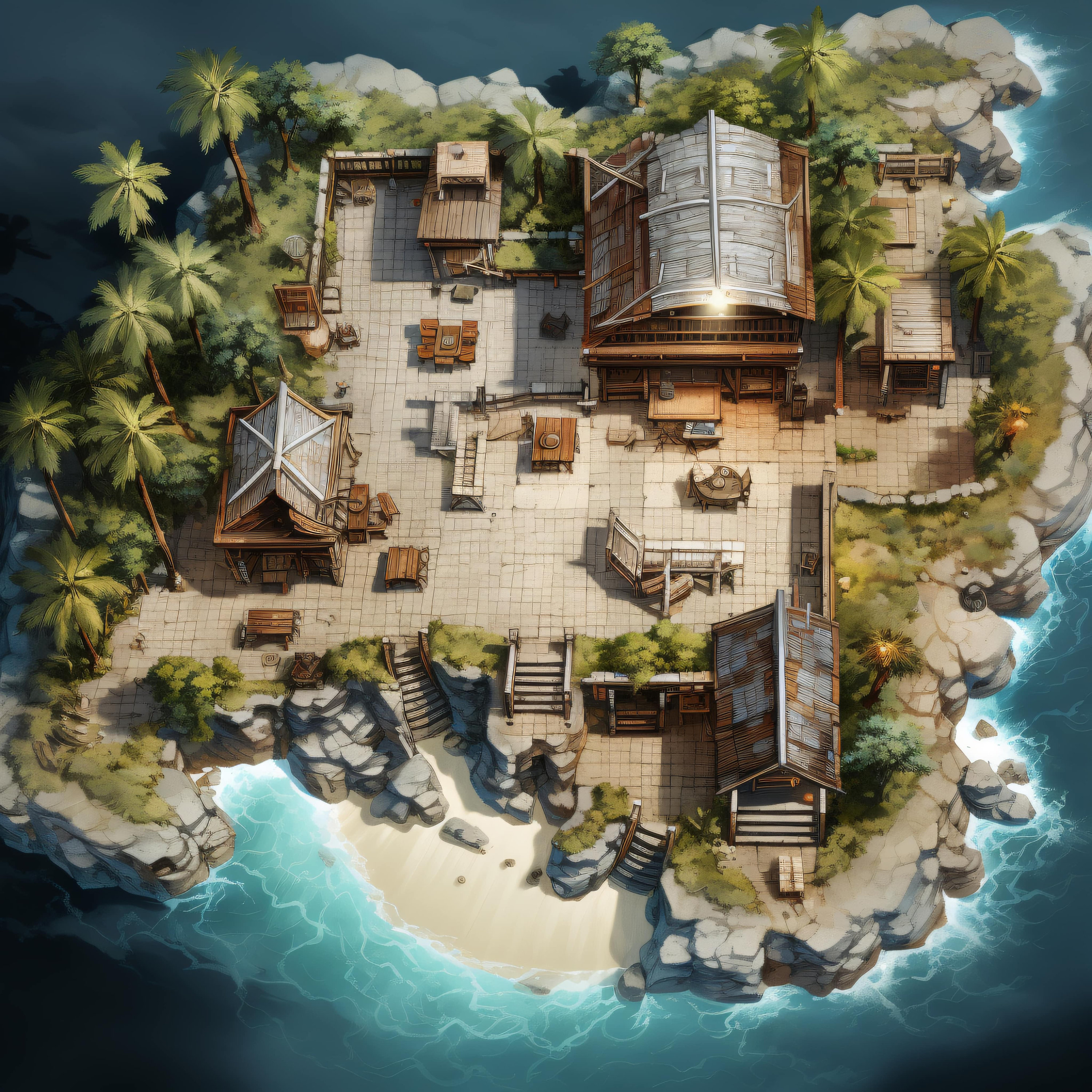 10 Beach Resort Maps, Pathfinder, D&D, Battlemap, Dungeons and Dragons ...