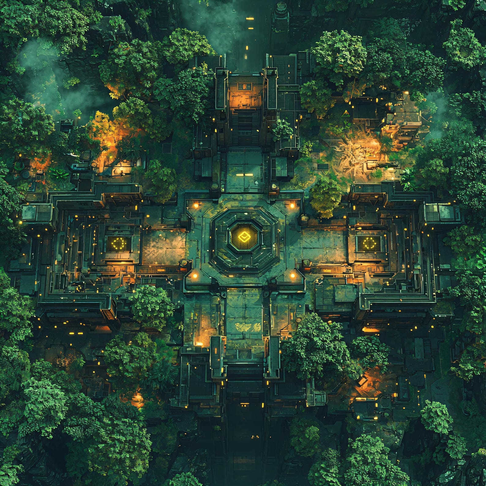 10 Cyberpunk Spaceport Battlemaps, Battle Map, Sci Fi, Cyberpunk, D&D ...