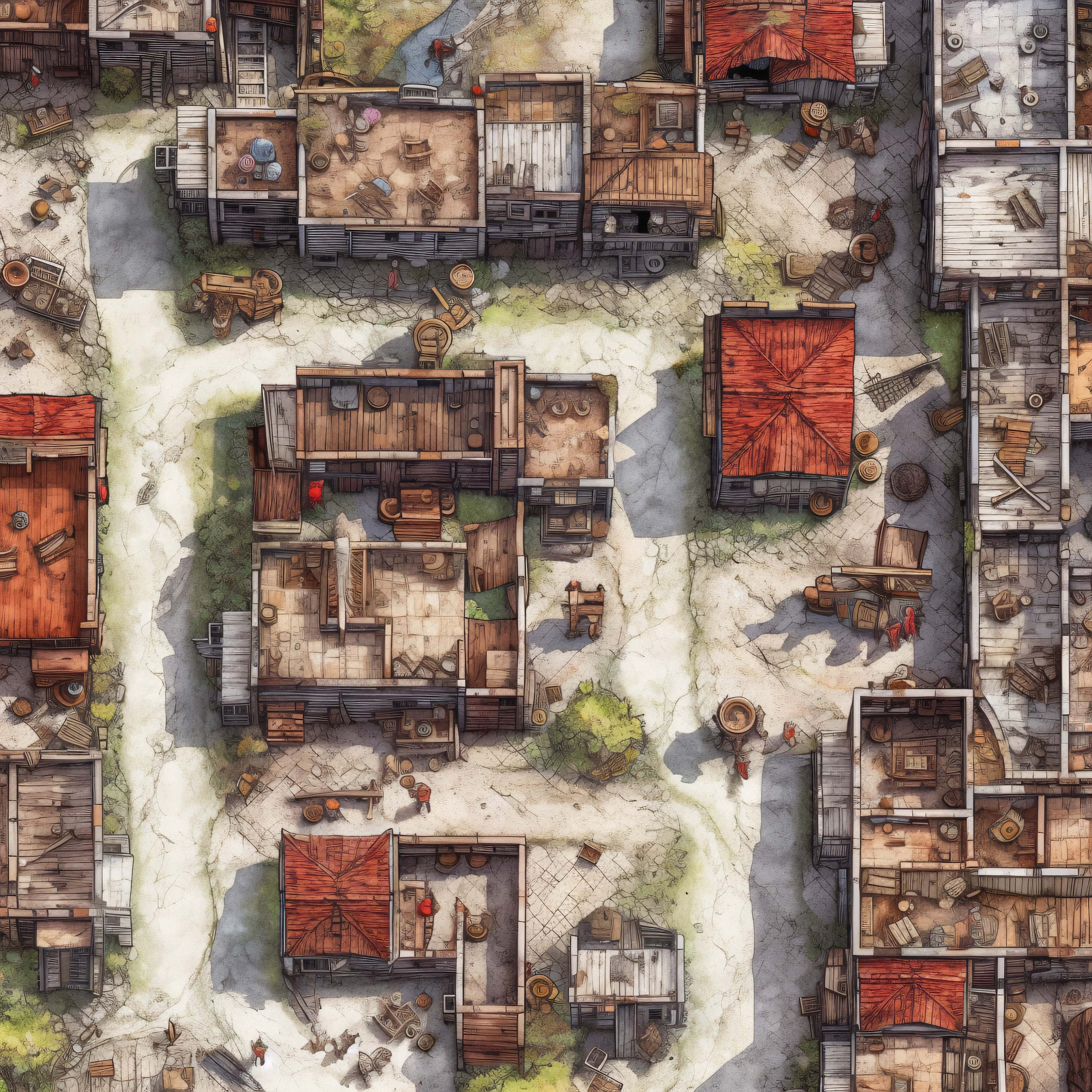 10 Slums Battle Maps, Dnd Battle Map, Pathfinder, D&D, Battlemap ...