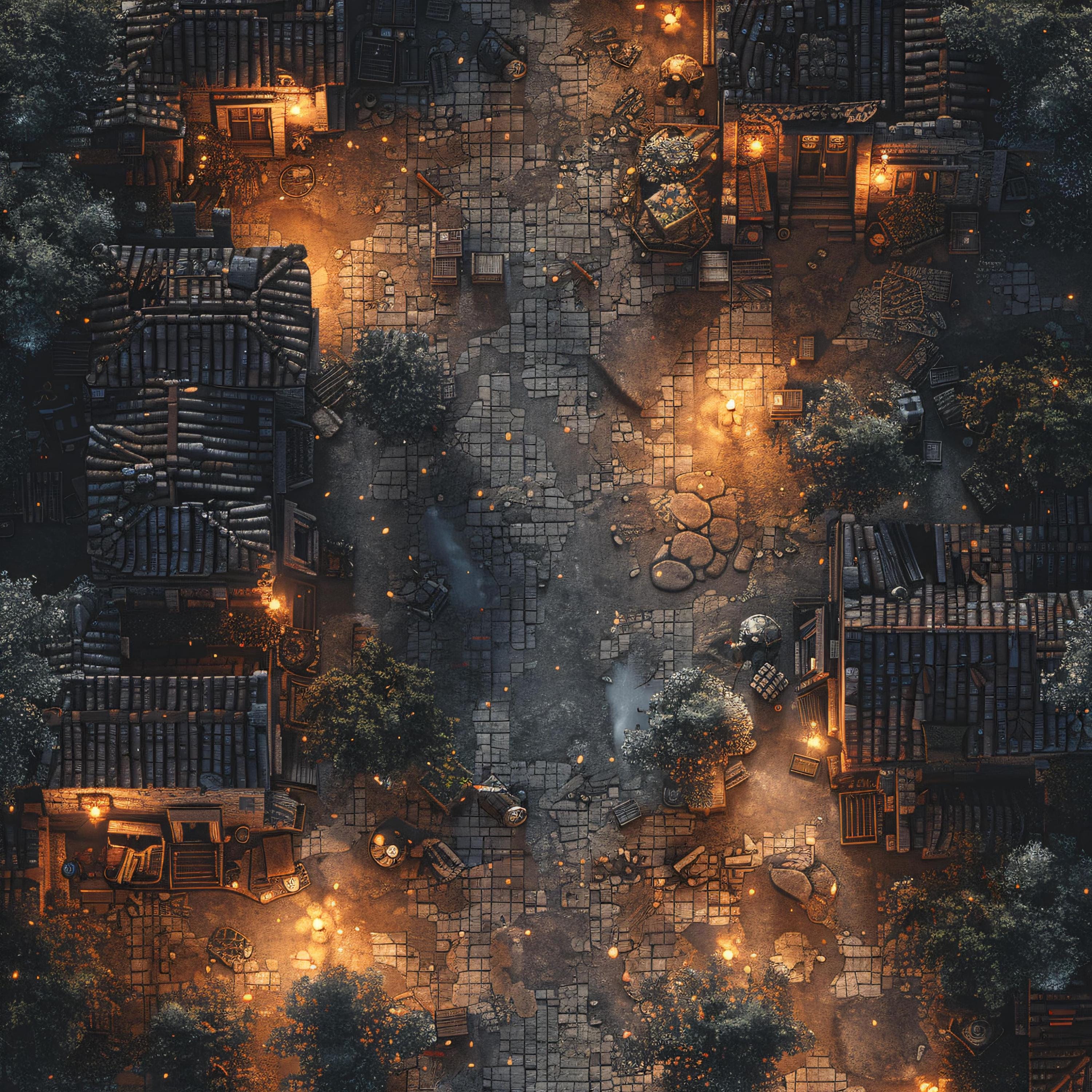 10 Haunted Village Battle Maps, Dnd, Pathfinder, D&D, Battlemap ...