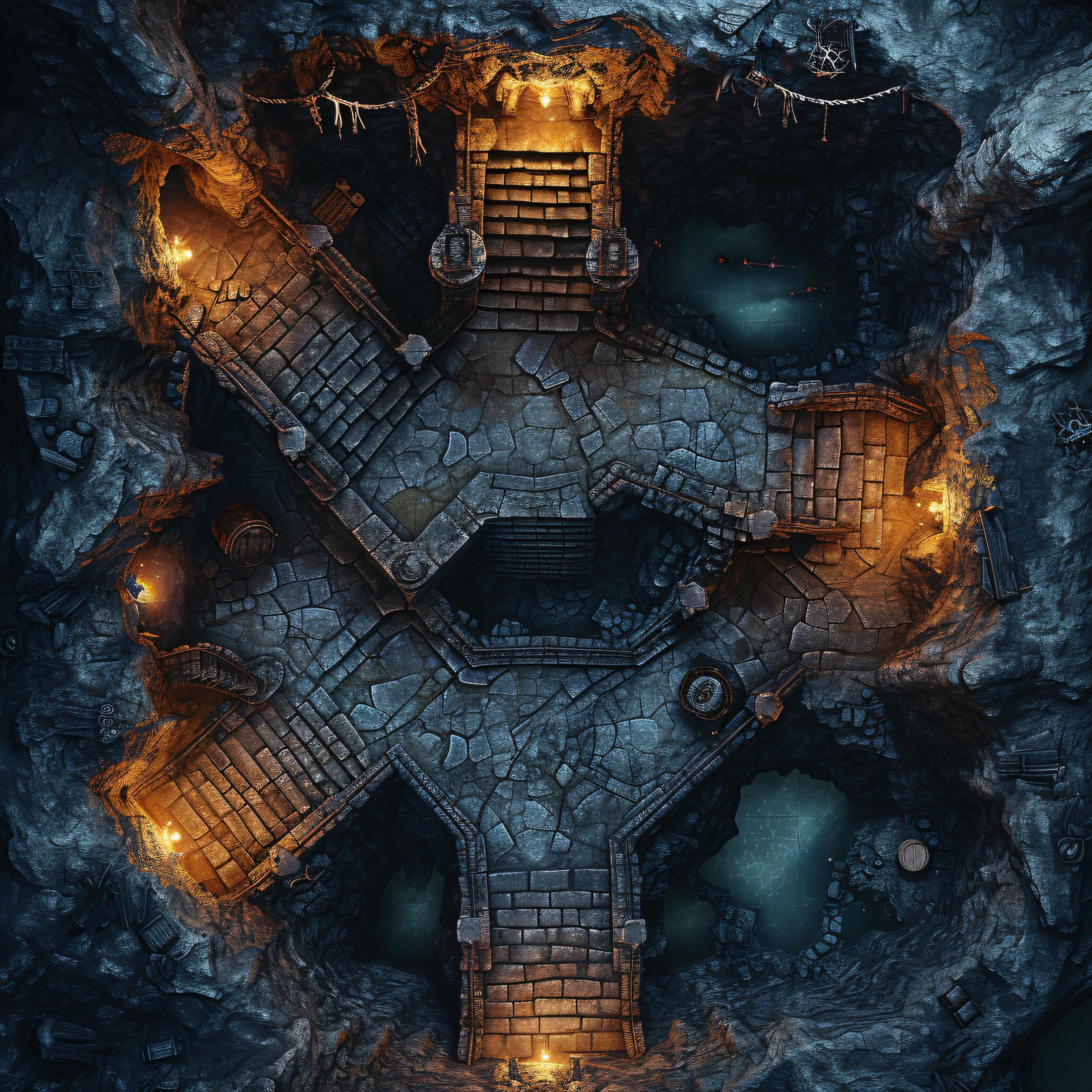 10 Gridless Twisting Caverns Battle Maps | VTT Pack for Dnd, Pathfinder ...