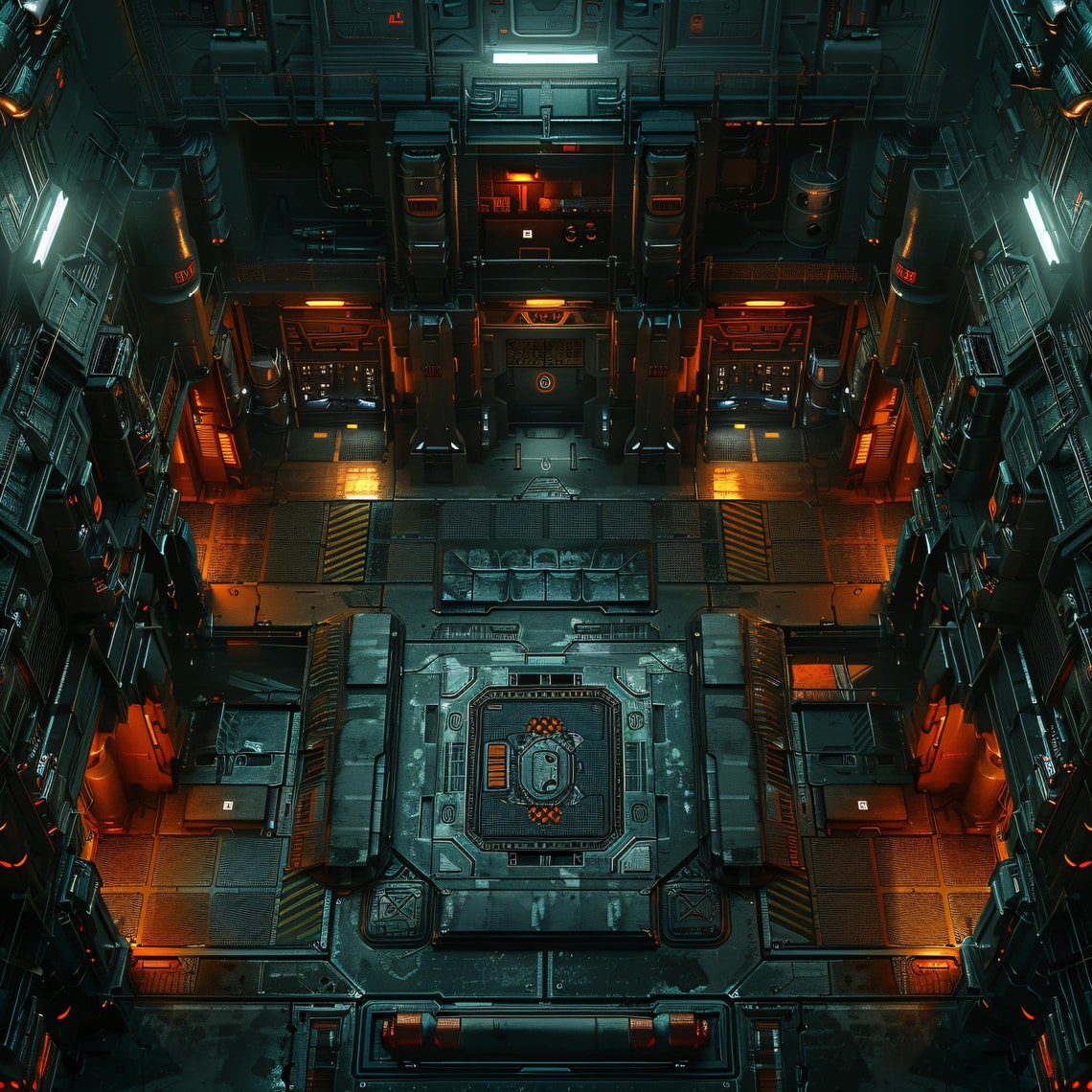 10 Cyberpunk Spaceship Battlemaps, Sci Fi, Cyberpunk, D&D, Shadowrun, Battle Map, Roll20 ...