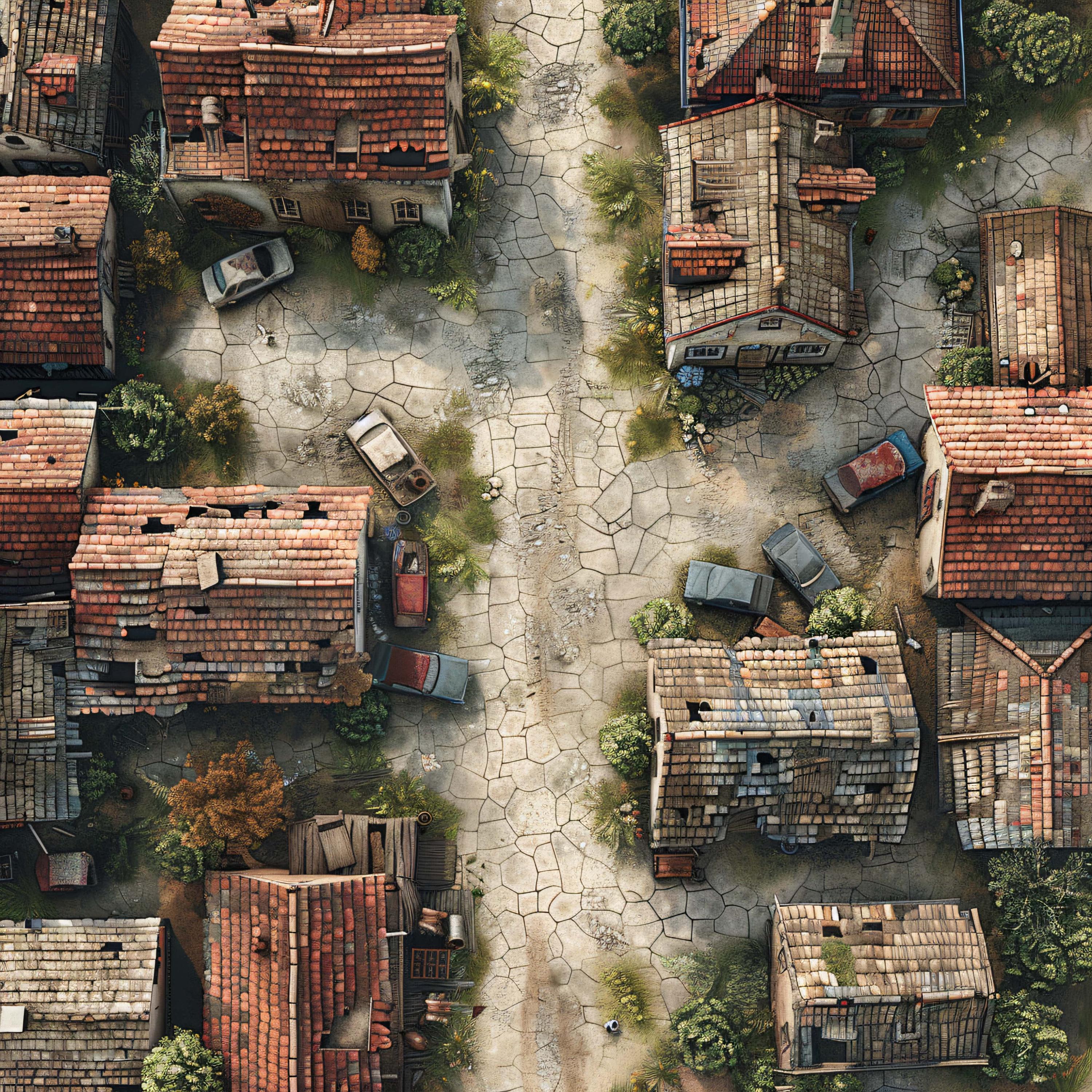 10 Gridless Cyberpunk Apocalypse Town Battlemaps | VTT Pack for ...