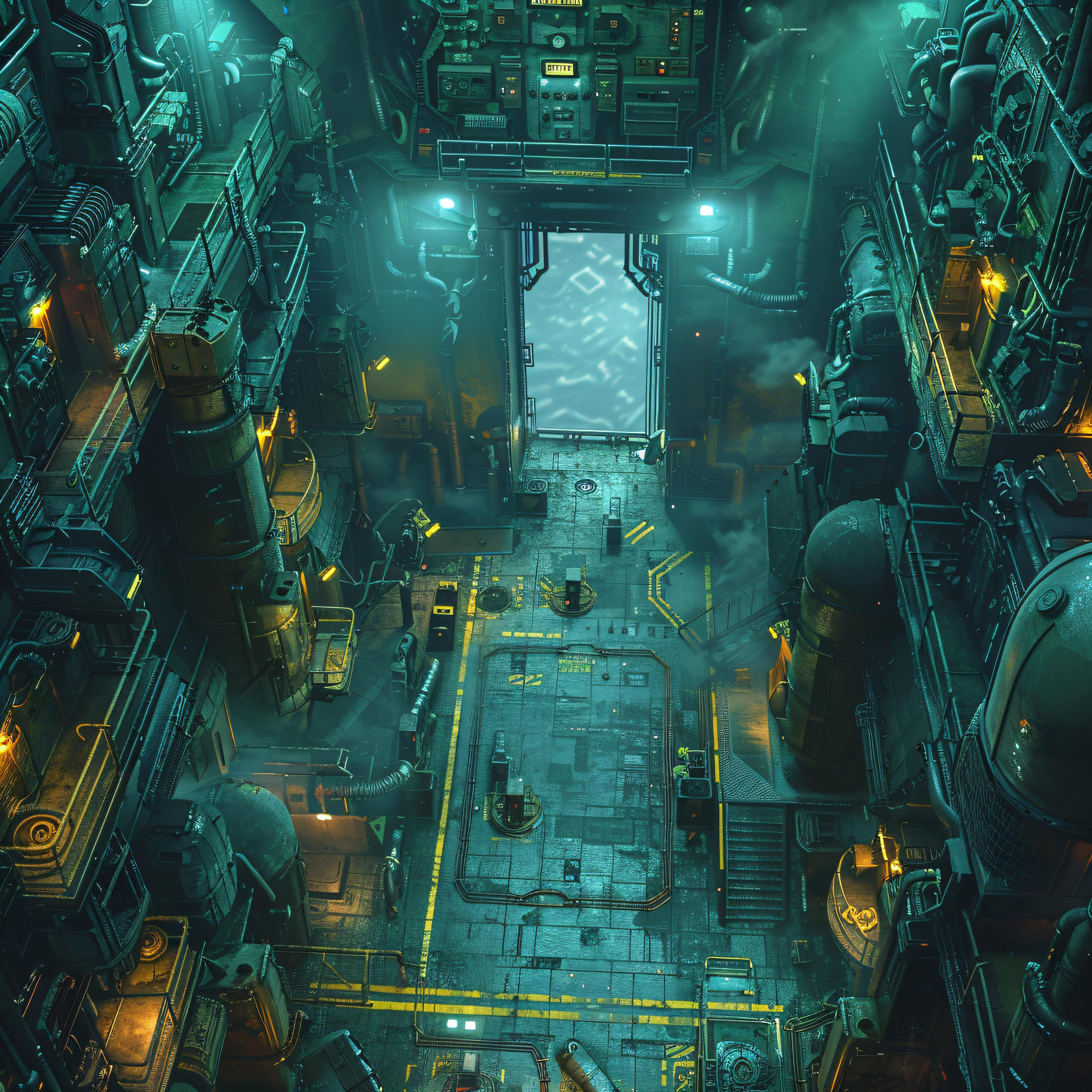 10 Cyberpunk Machinery Battlemaps, Sci Fi, Dnd Battle Map, Cyberpunk, D ...