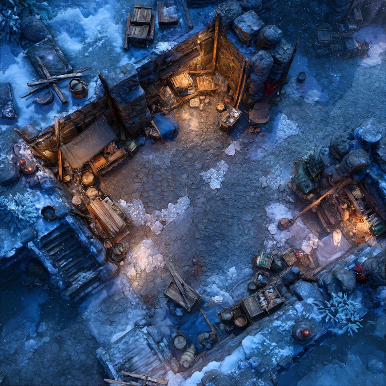 10 Gridless Ice Castle Battle Maps | VTT Pack for Dnd, Pathfinder ...