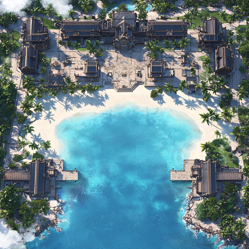 10 Cyberpunk Coast Battlemaps, Sci Fi, Dnd Battlemap, Cyberpunk, D&D ...