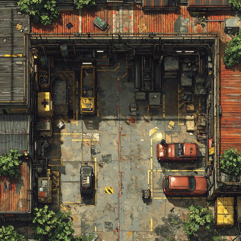 10 Cyberpunk Warehouse Battlemaps 2, Sci Fi, Dnd Battlemap, Cyberpunk ...