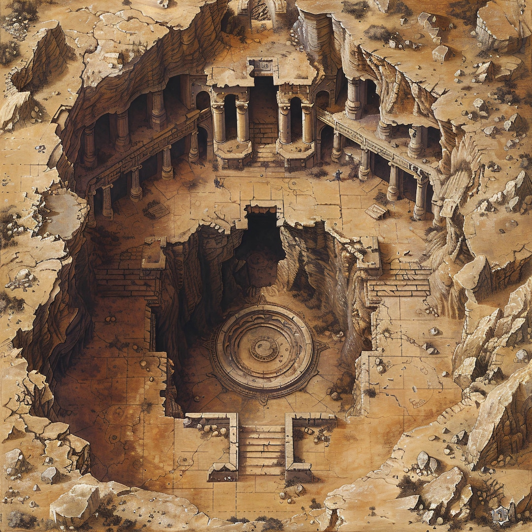 10 Badlands Temple Battle Maps, Dnd Battlemap, Pathfinder, D&D ...