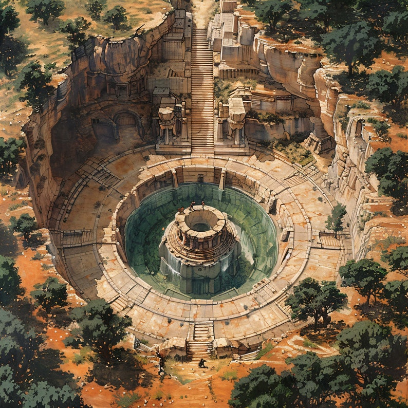 10 Desert Temple Pilgrimage Maps, Pathfinder, D&D, Battlemap, Dungeons ...