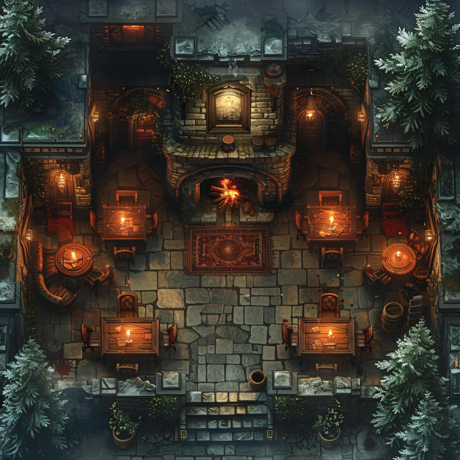 10 More Christmas / Holiday Battle Maps, Pathfinder, D&D, Dungeons and ...