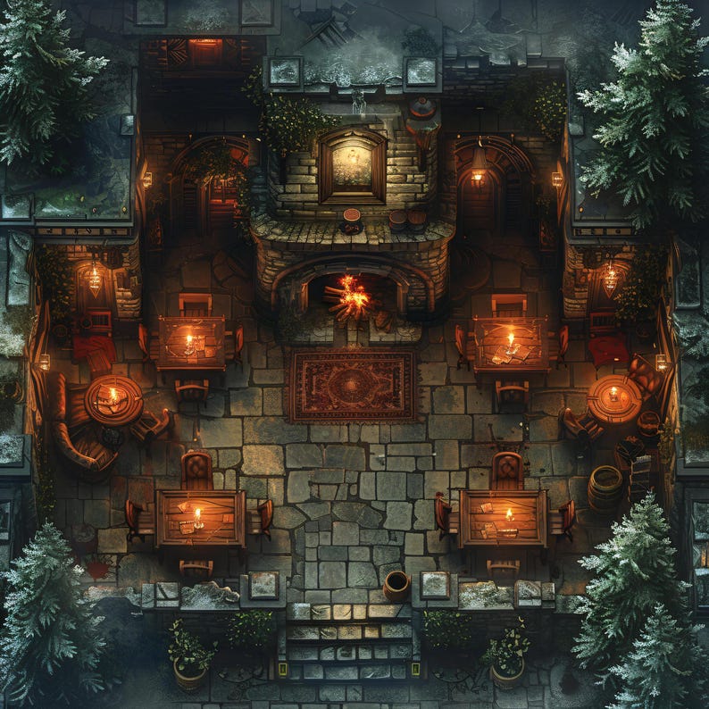 10 More Christmas / Holiday Battle Maps, Pathfinder, D&D, Dungeons and ...