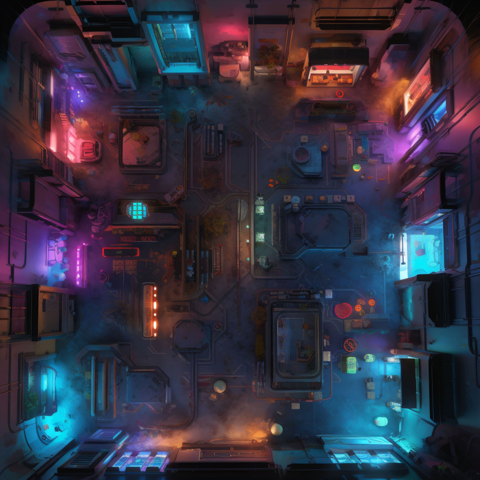 10 Gridless Cyberpunk Interior Battlemaps | VTT Pack for Shadowrun ...