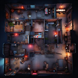 10 Gridless Cyberpunk Apartment Battlemaps | VTT Pack for Shadowrun ...