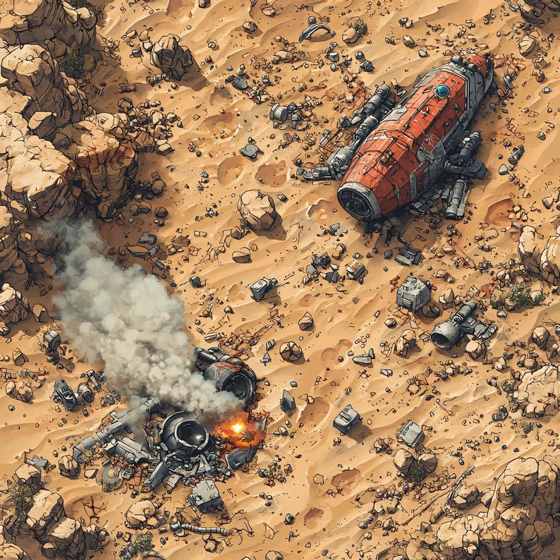 10 Cyberpunk Ship/spaceship Wreck Battlemaps, Sci Fi, Dnd Battle Map, D ...