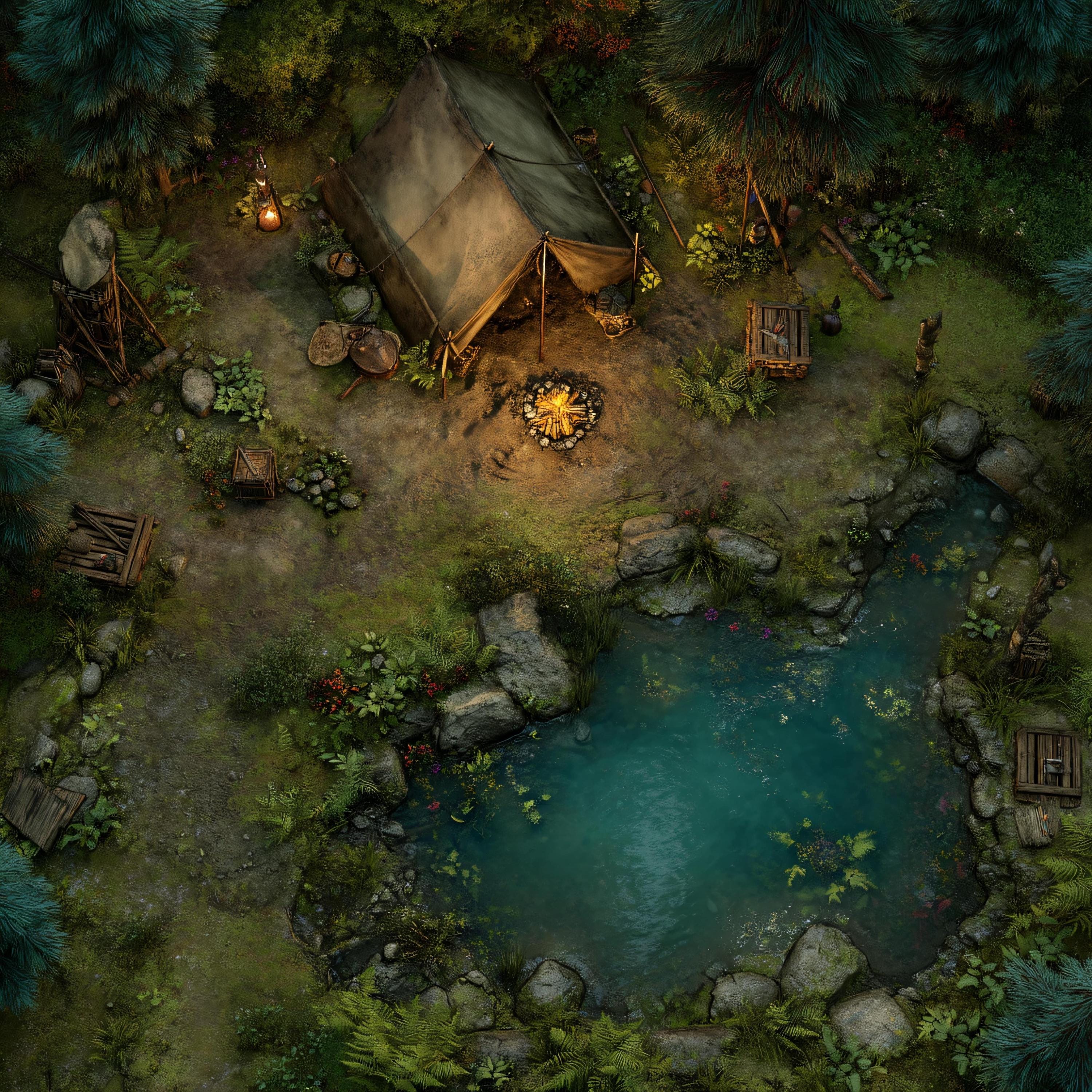 10 Gridless Forest Life Battle Maps | VTT Pack for Dnd, Pathfinder ...