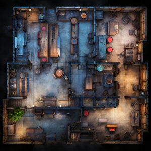 10 Cyberpunk Slums Battlemaps, Sci Fi, Dnd Battle Map, Cyberpunk, D&D ...