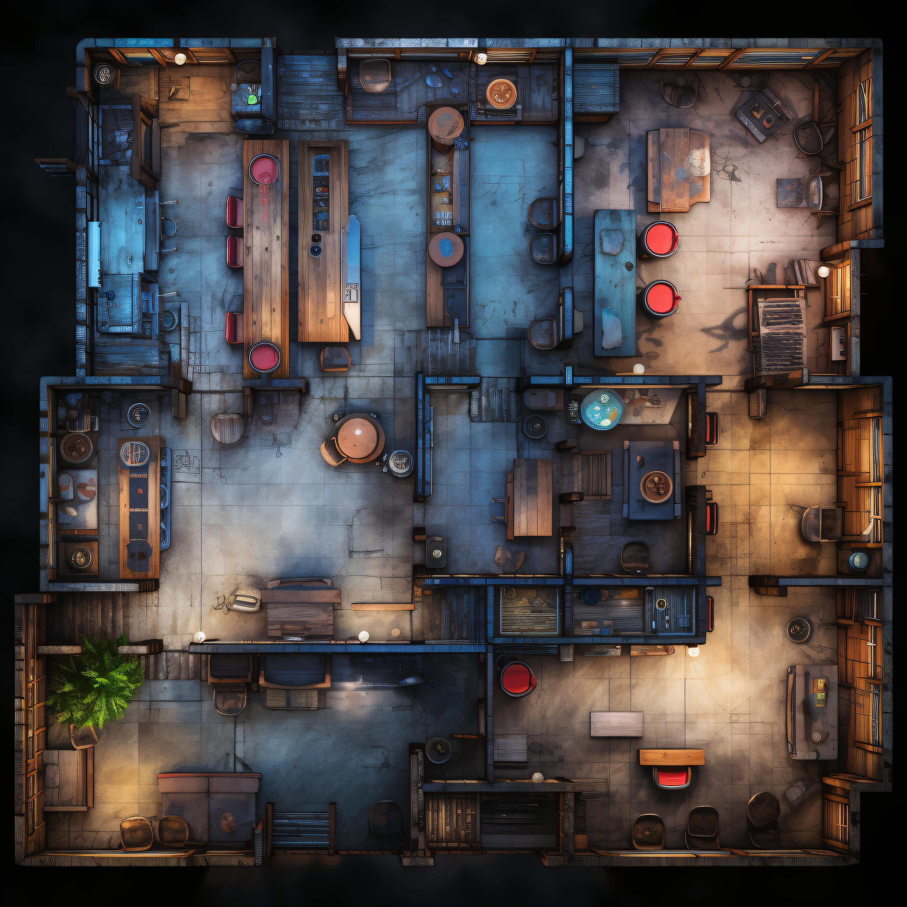 10 Cyberpunk Slums Battlemaps, Sci Fi, Dnd Battle Map, Cyberpunk, D&D ...