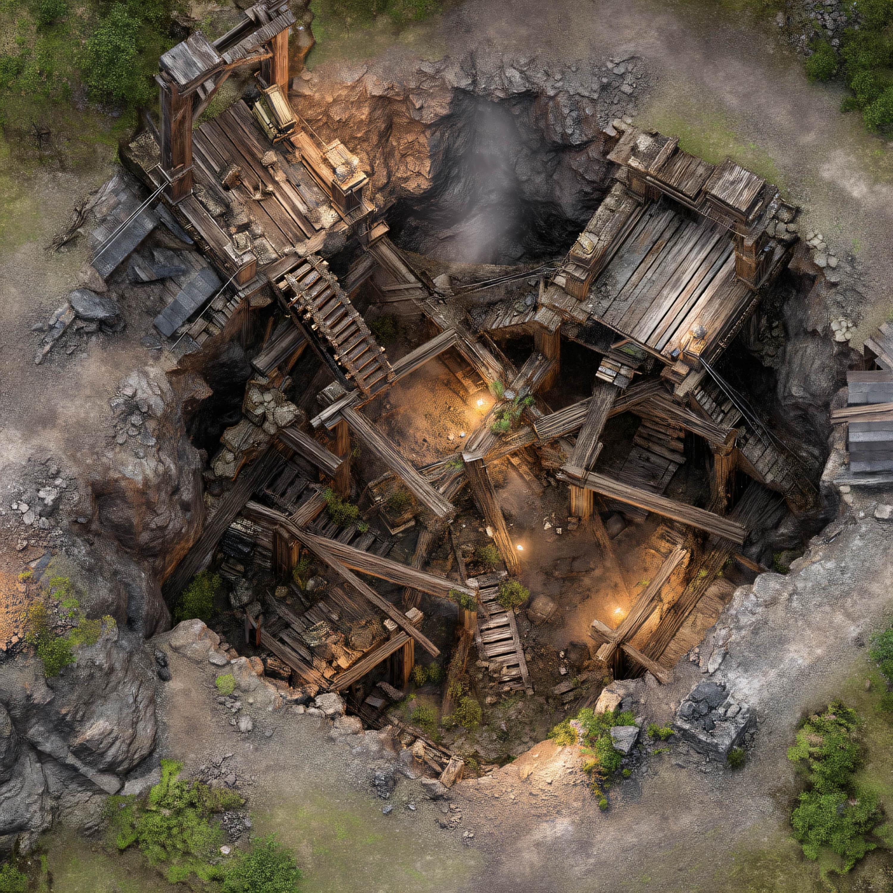 10 Gridless Mine Battle Maps | VTT Pack for Dnd, Pathfinder & Ttrpgs ...