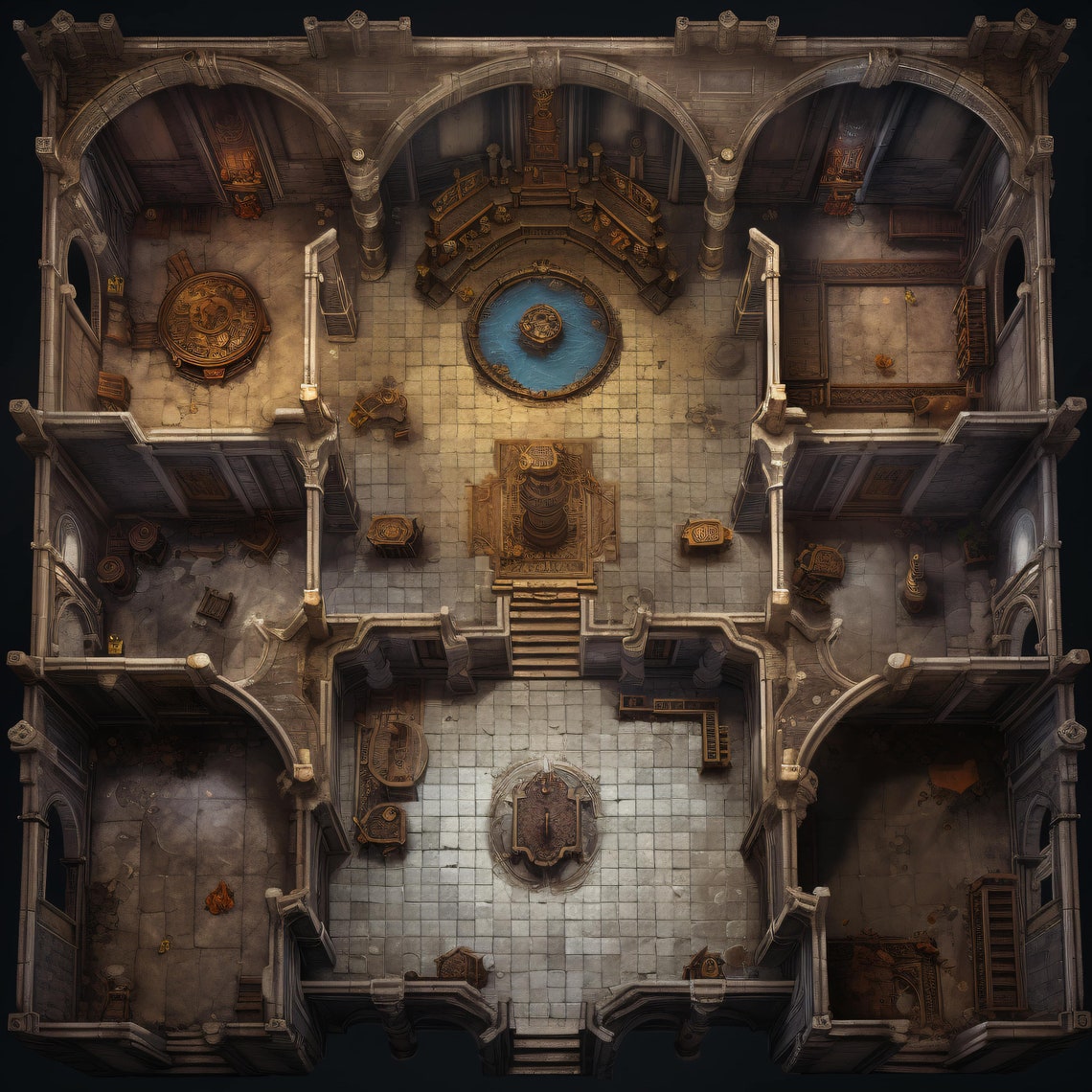 14 Temple Interior Battle Maps, Dnd, Pathfinder, D&D, Battlemap ...