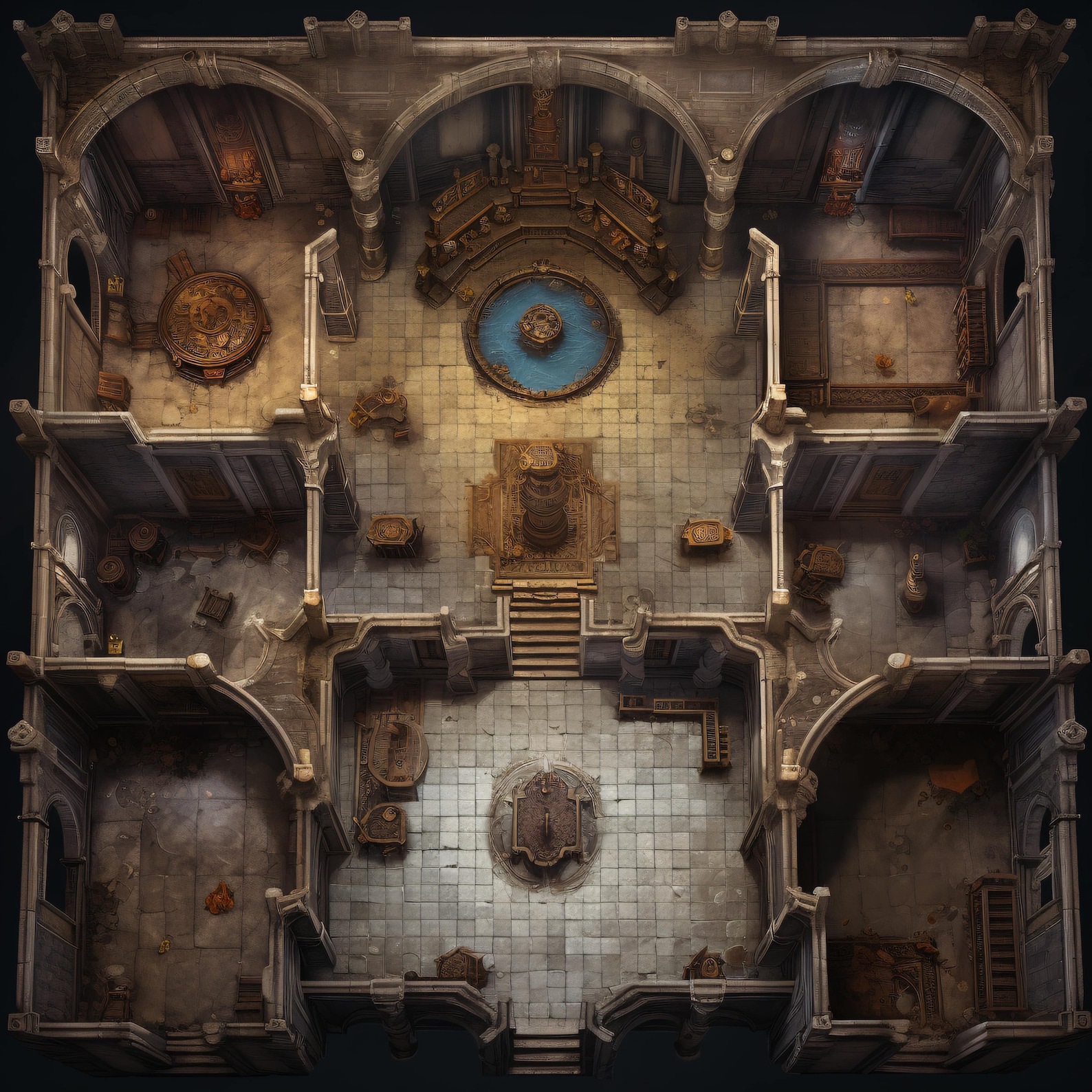 14 Temple Interior Battle Maps, Dnd, Pathfinder, D&D, Battlemap ...