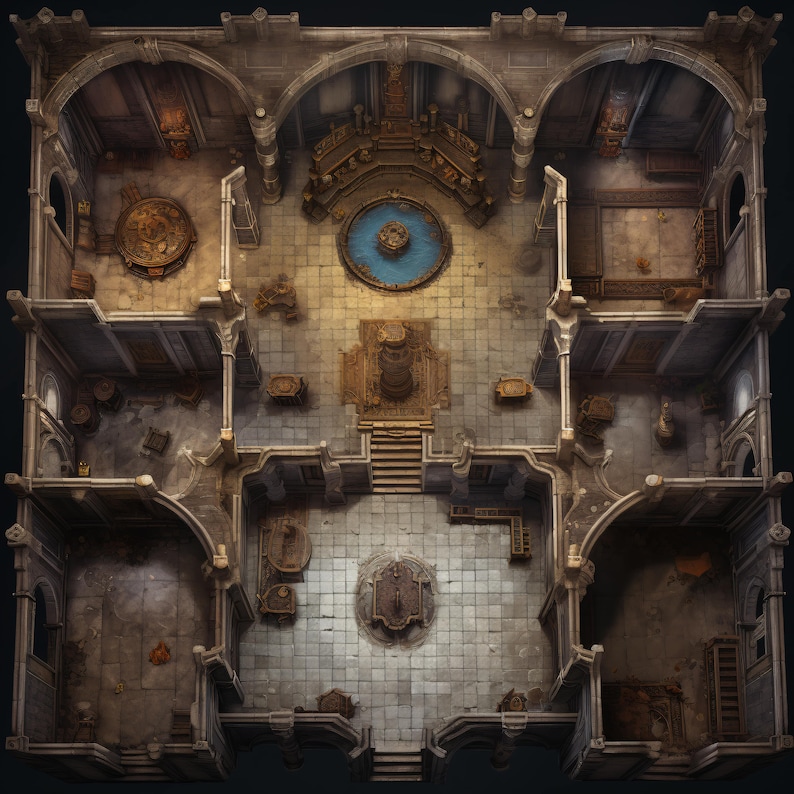 14 Temple Interior Battle Maps, Dnd, Pathfinder, D&D, Battlemap ...