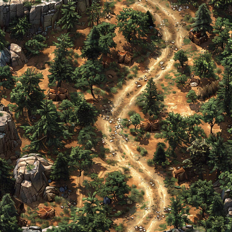 10 Bandit Camp Battle Maps, Dnd, Pathfinder, D&D, Battlemap, Dungeons ...