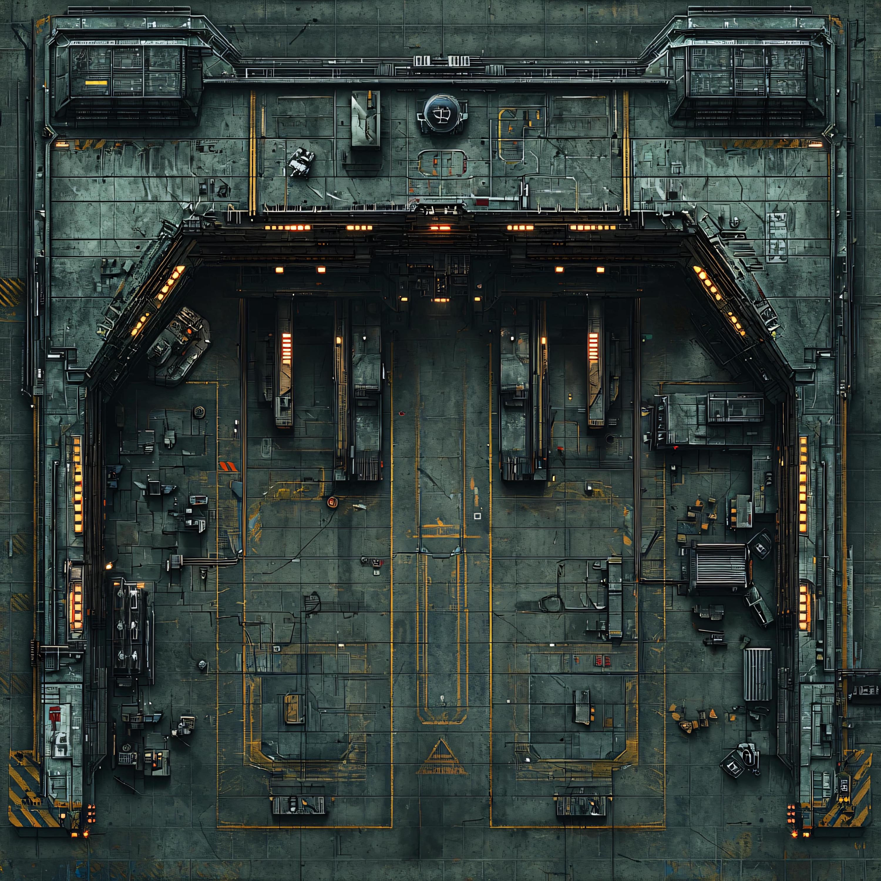 10 Cyberpunk Spaceport Battlemaps, Battle Map, Sci Fi, Cyberpunk, D&D ...