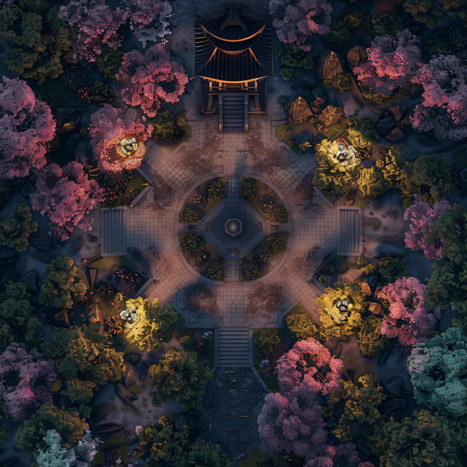 10 Cyberpunk Park Battlemaps, Sci Fi, Dnd Battle Map, Cyberpunk, D&D ...