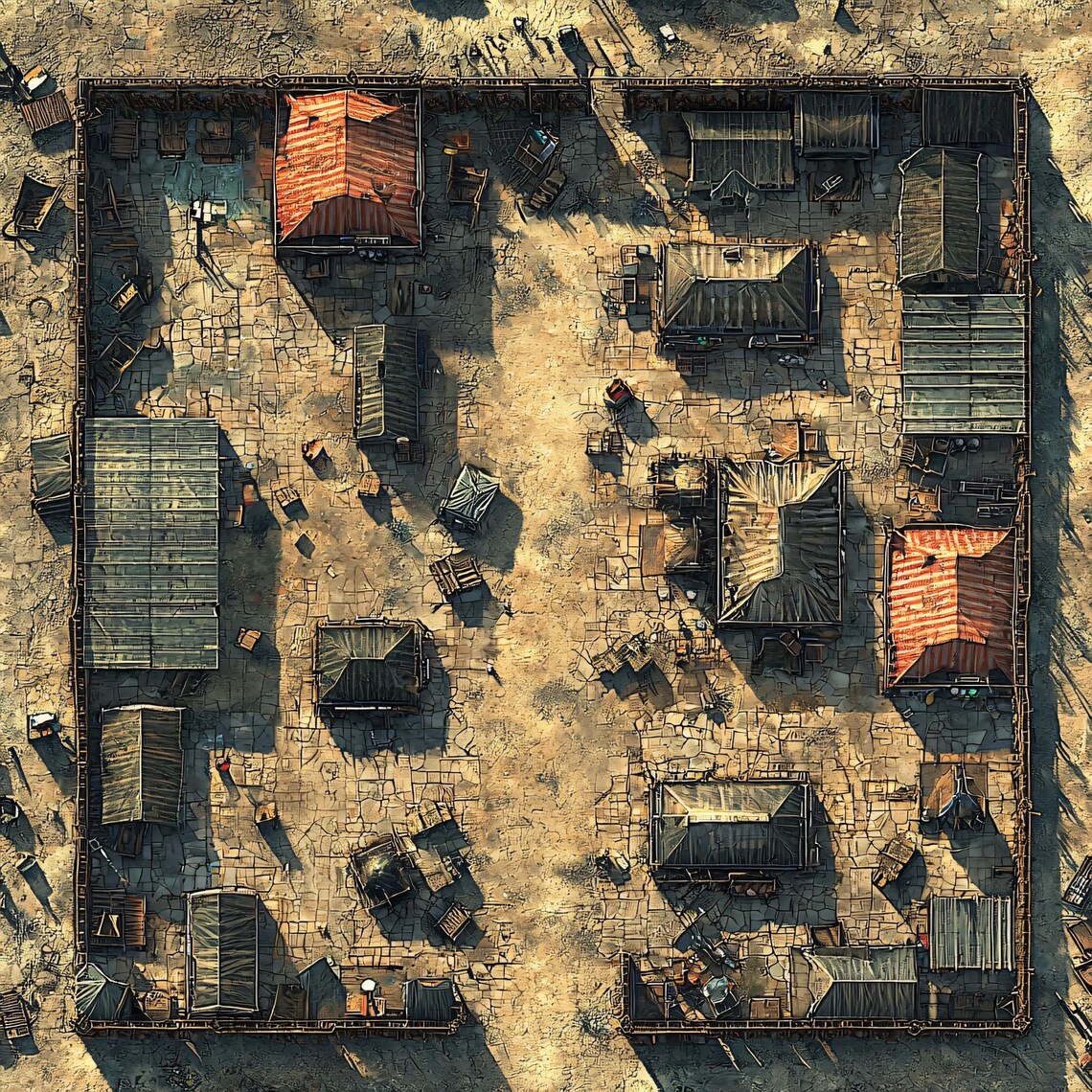 10 Cyberpunk Tent and Shack Battlemaps, Sci Fi, Cyberpunk, Battle Map ...