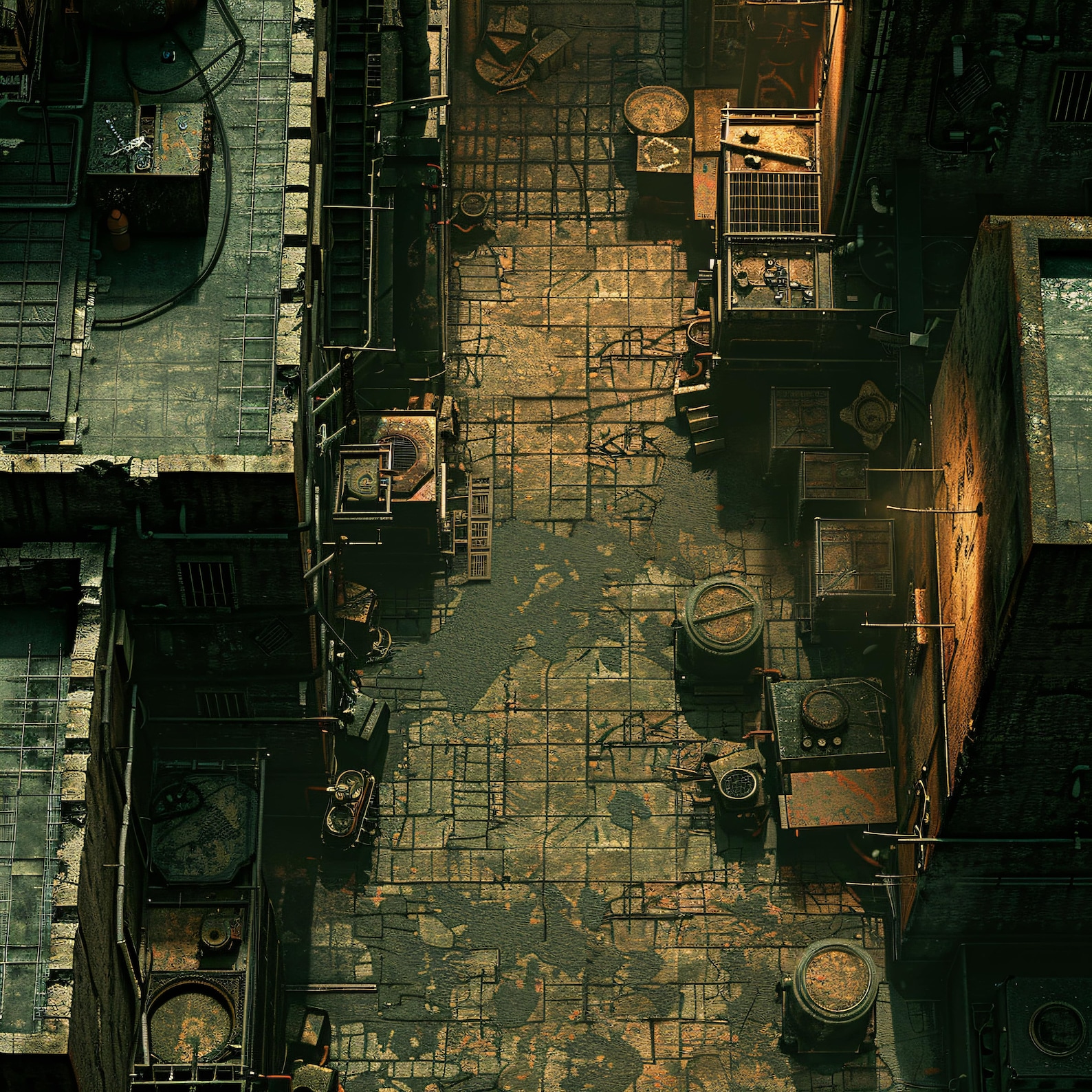 10 Cyberpunk City Streets Battlemaps, Sci Fi, Cyberpunk, D&D, Shadowrun ...
